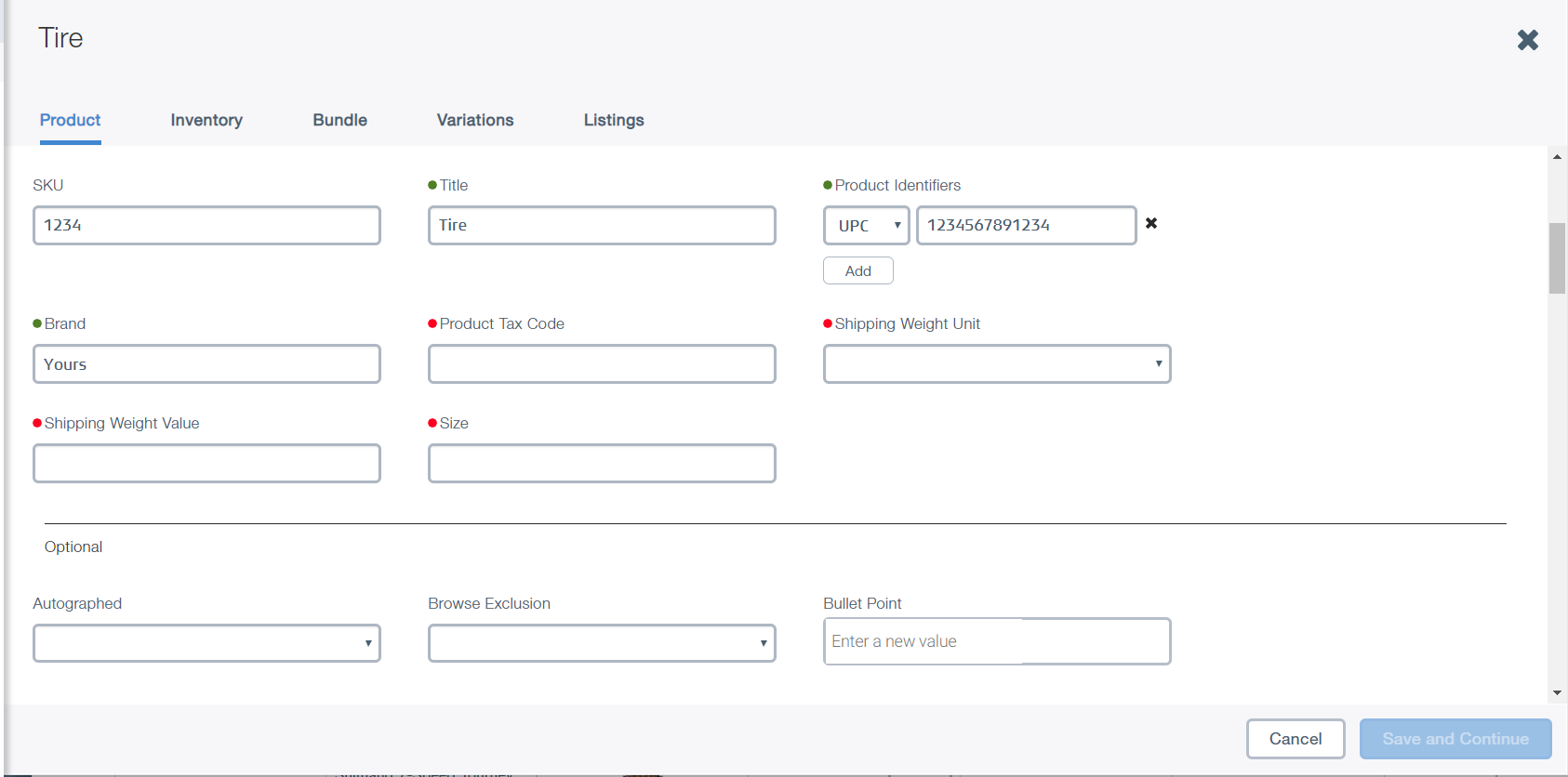 How to Manually Add a Product